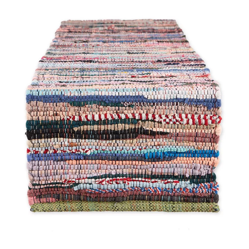 Design Imports Multi Color Chindi Rag Table Runner, One Size, Multiple ...