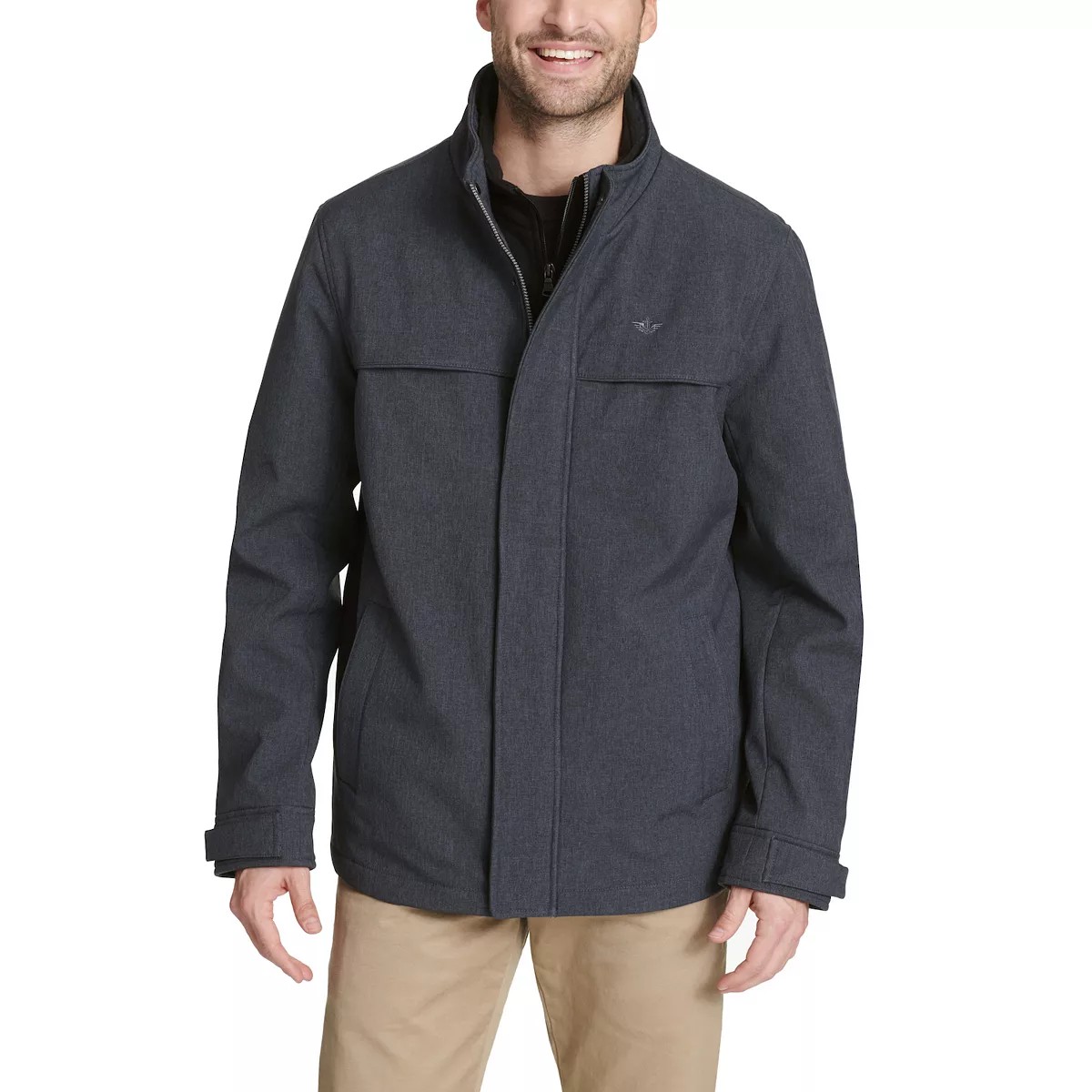 Men's Dockers Softshell Jacket with Quilted Bib, Size: XXL, Blue ...