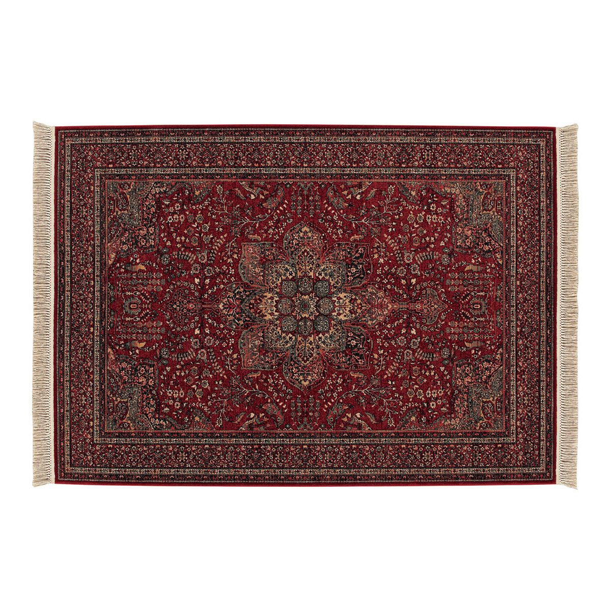 Couristan Kashimar All Over Center Medallion Antique Wool Area Rug, Red ...