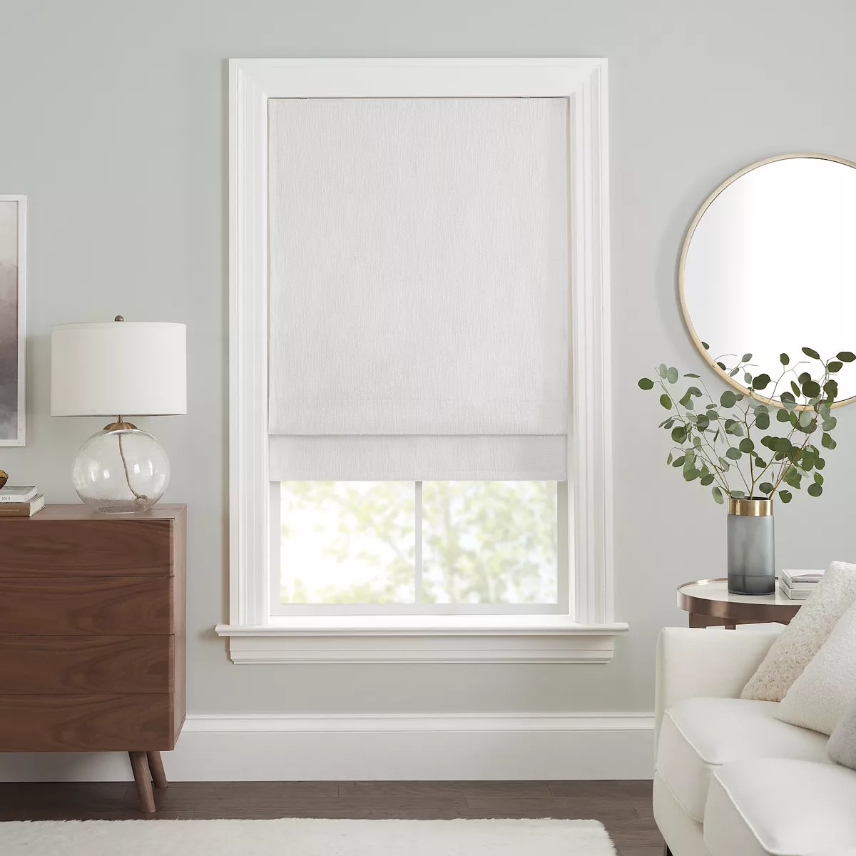 "eclipse Dean 100% Blackout Cordless Roman Shade 64"" Length, White ...