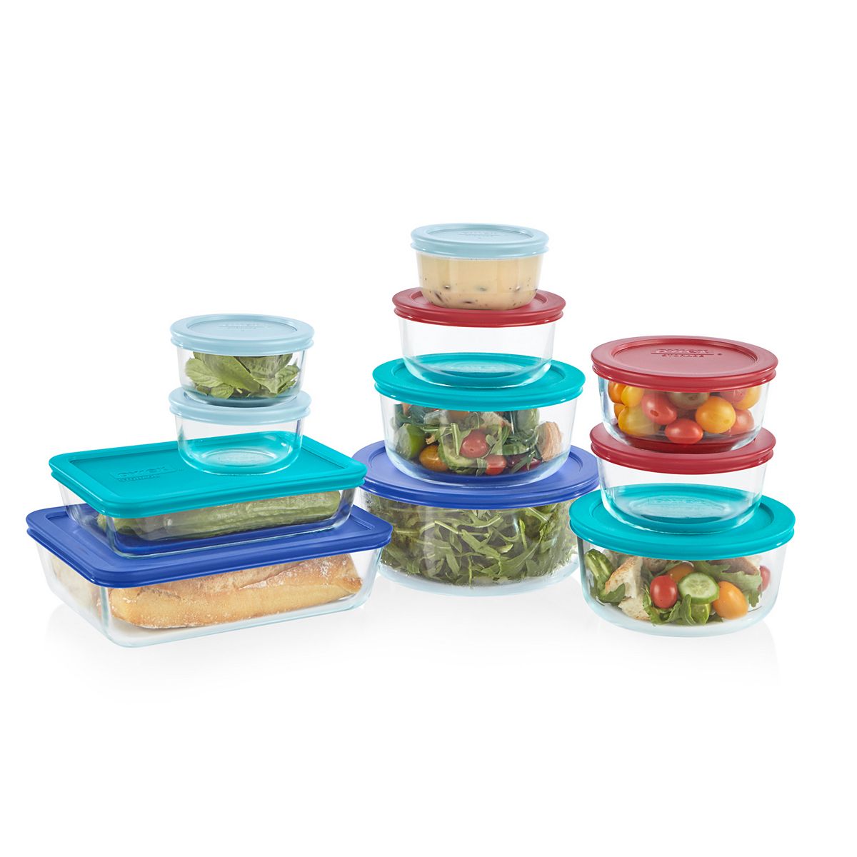 Pyrex 22-pc. Glass Food Storage Set, Multicolor Meilleures offres et ...