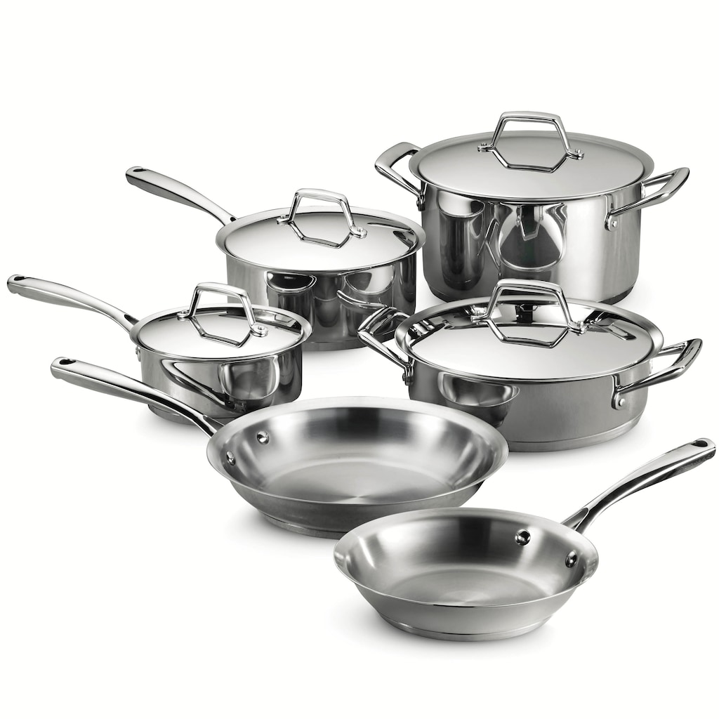 Tramontina Gourmet Prima Tri-Ply Stainless Steel 10-pc. Cookware Set ...
