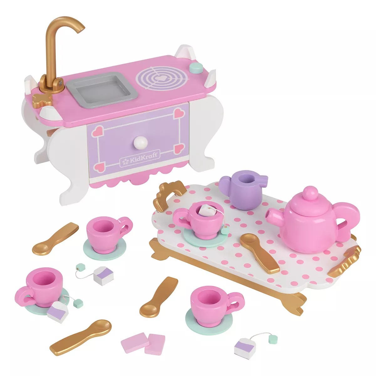 KidKraft Let's Pretend: Tea Time Tea Party Playset, Multicolor Best ...