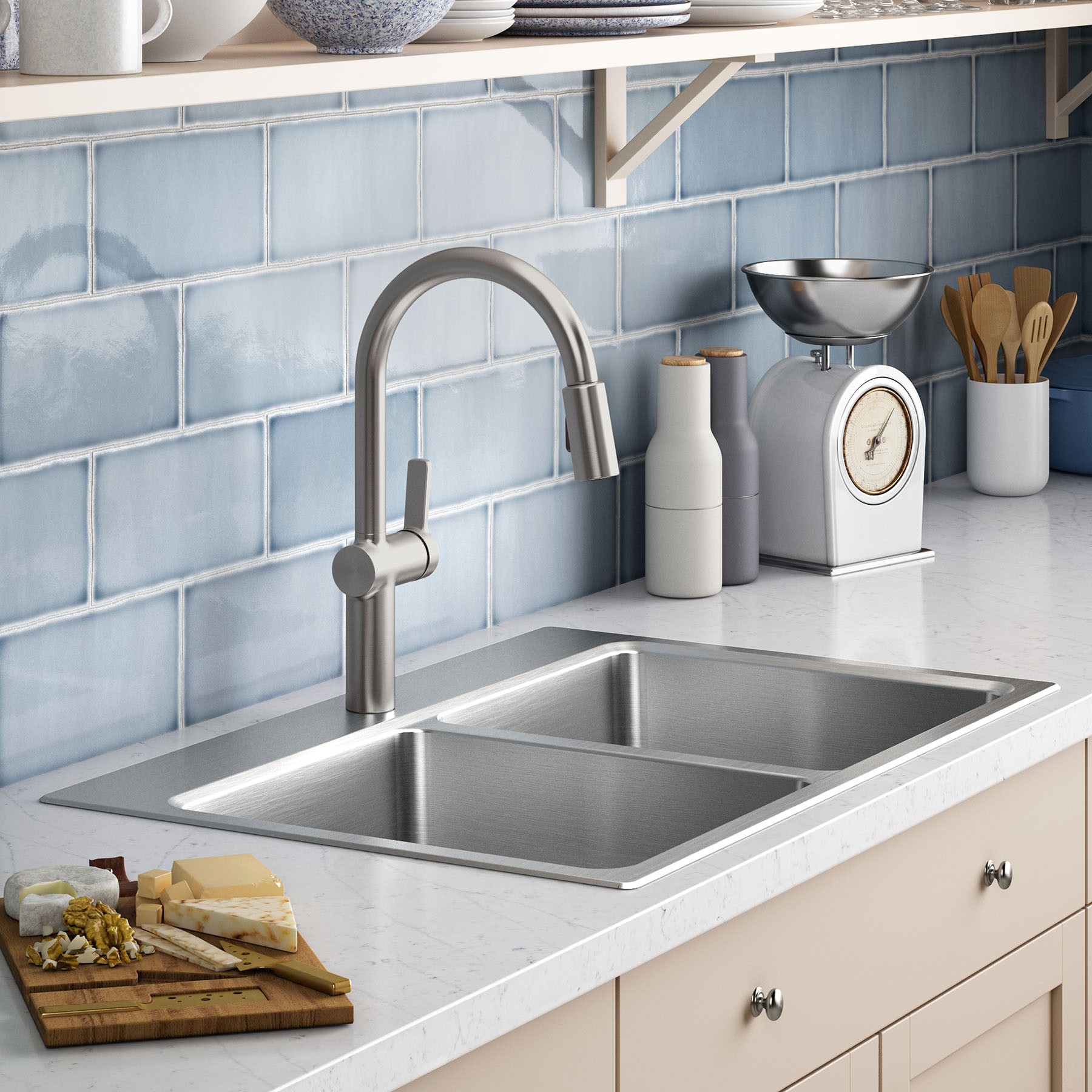 KOHLER Prologue Dual-mount 33-Inches x 22-Inches Stainless steel Double ...