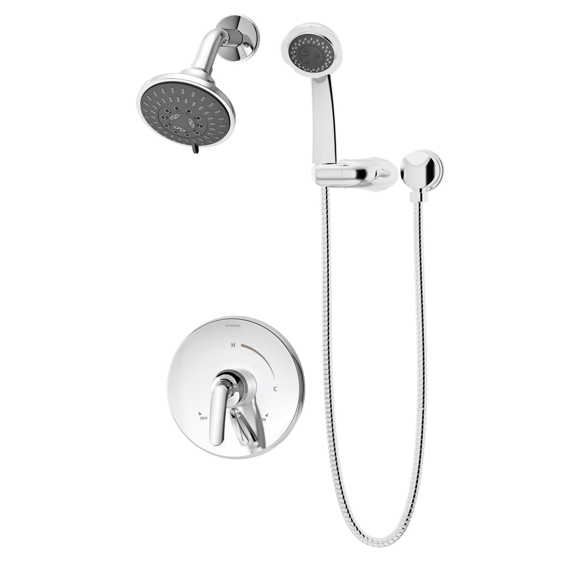 Symmons Elm Polished Chrome 1-handle Multi-function Round Shower Faucet ...
