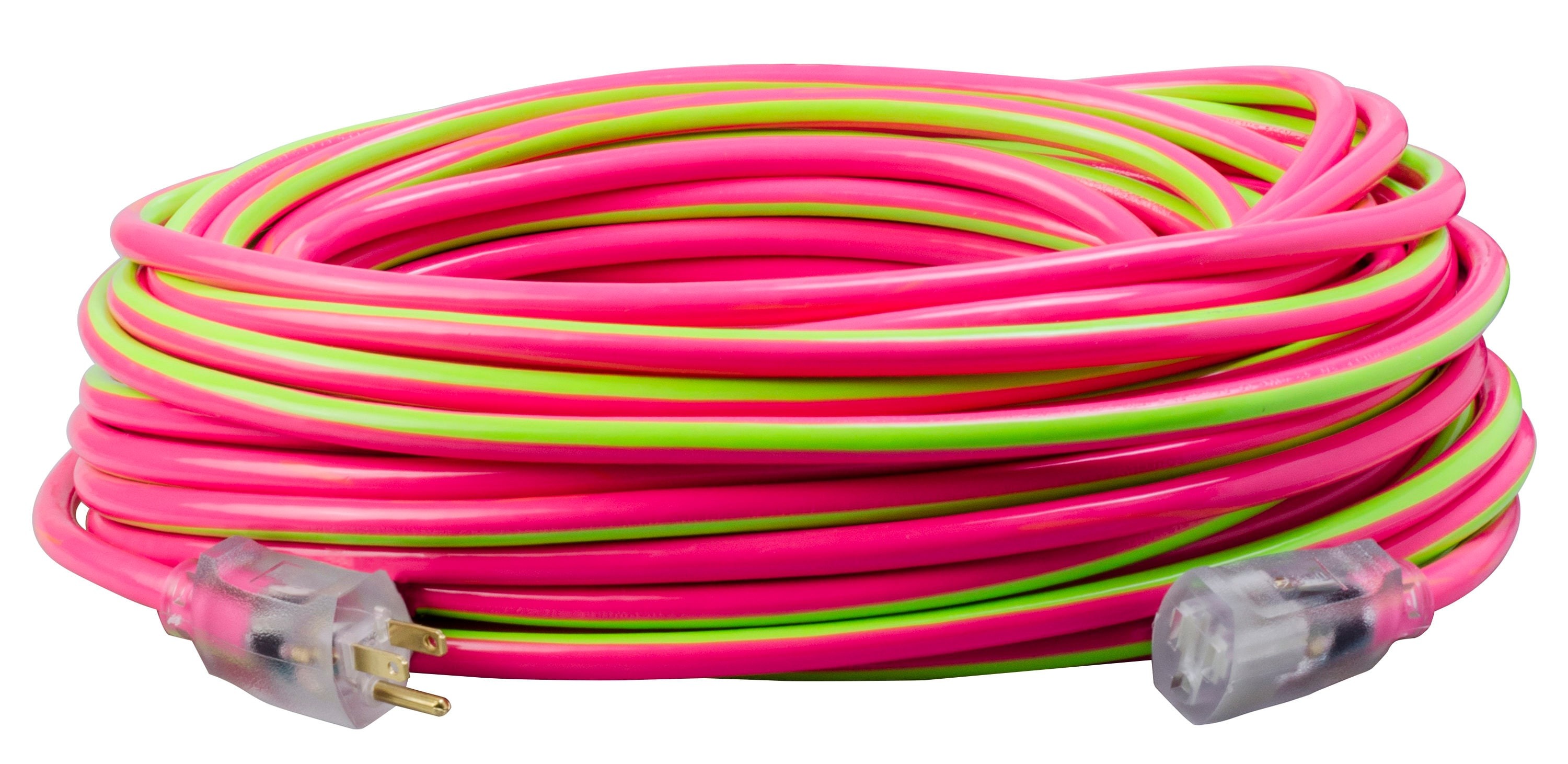 Southwire Stripes and Cool Colors 100-ft 12 / 3 3 Prong Pink, Lime ...