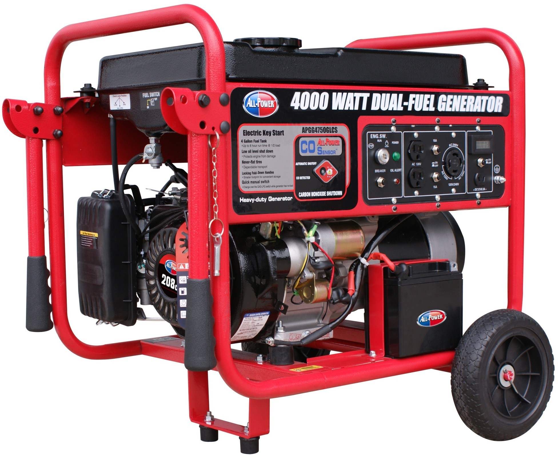 All Power 4000-Watt Dual Fuel Portable Generator With Electric Start ...