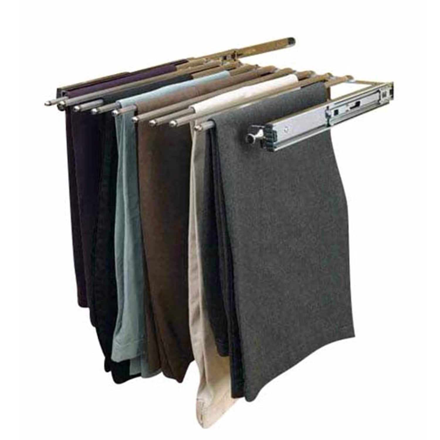 Rev-A-Shelf Chrome Wall-Mount Clothing Rack with Pullout Pant Rack, 16 ...