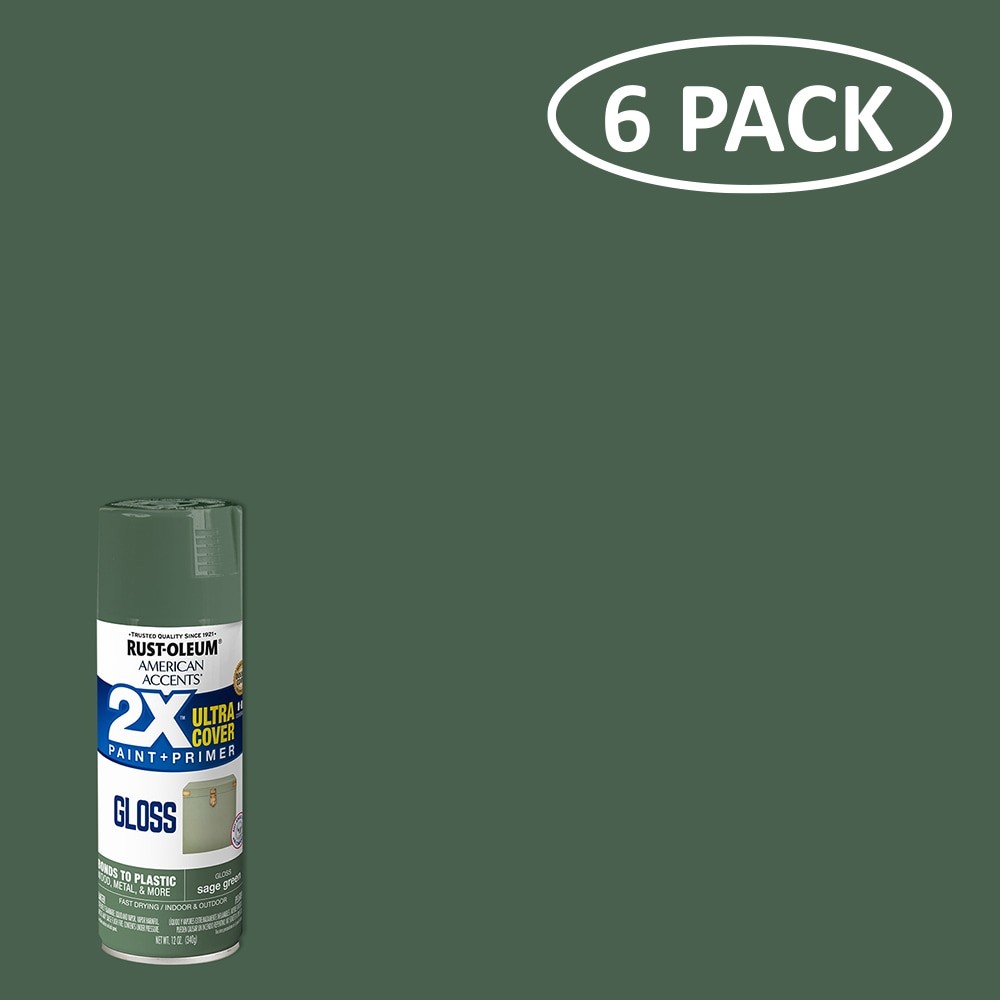 Rust-Oleum American Accents 2X Ultra Cover 6 -Pack Gloss Sage Green ...