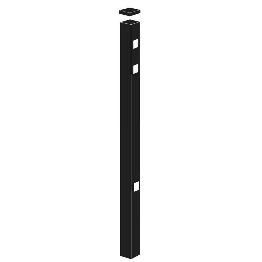 Freedom Providence 7-ft H x 2-in W Black Aluminum Decorative End Spaced ...