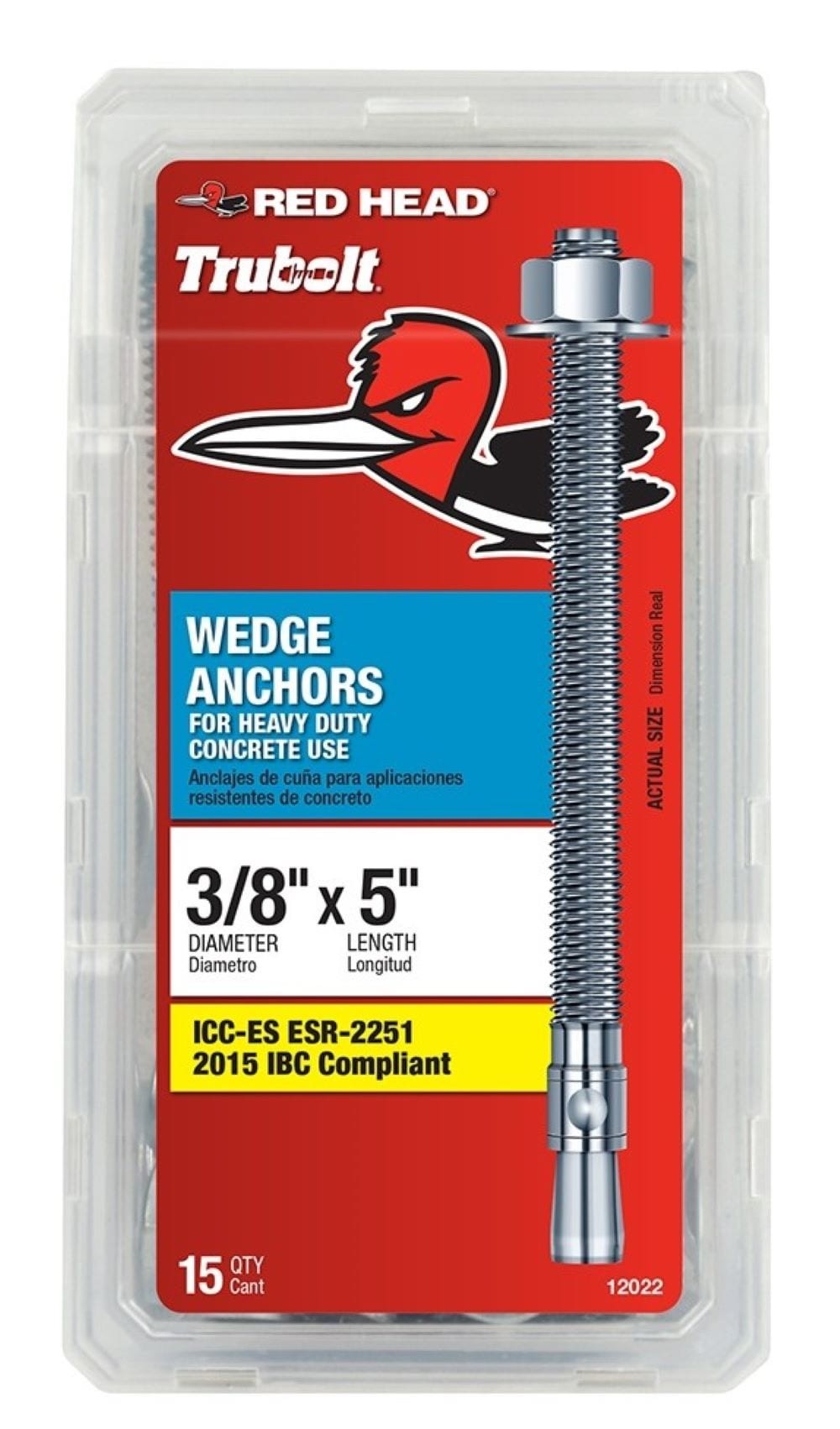 Red Head Trubolt 3/8-in x 5-in Concrete Wedge Anchors 15 -Pack ...