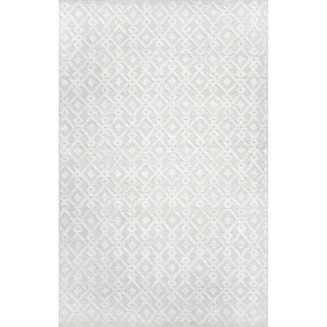 nuLOOM 8 X 10 (ft) Wool Ivory Indoor Geometric Mid-century Modern Area ...