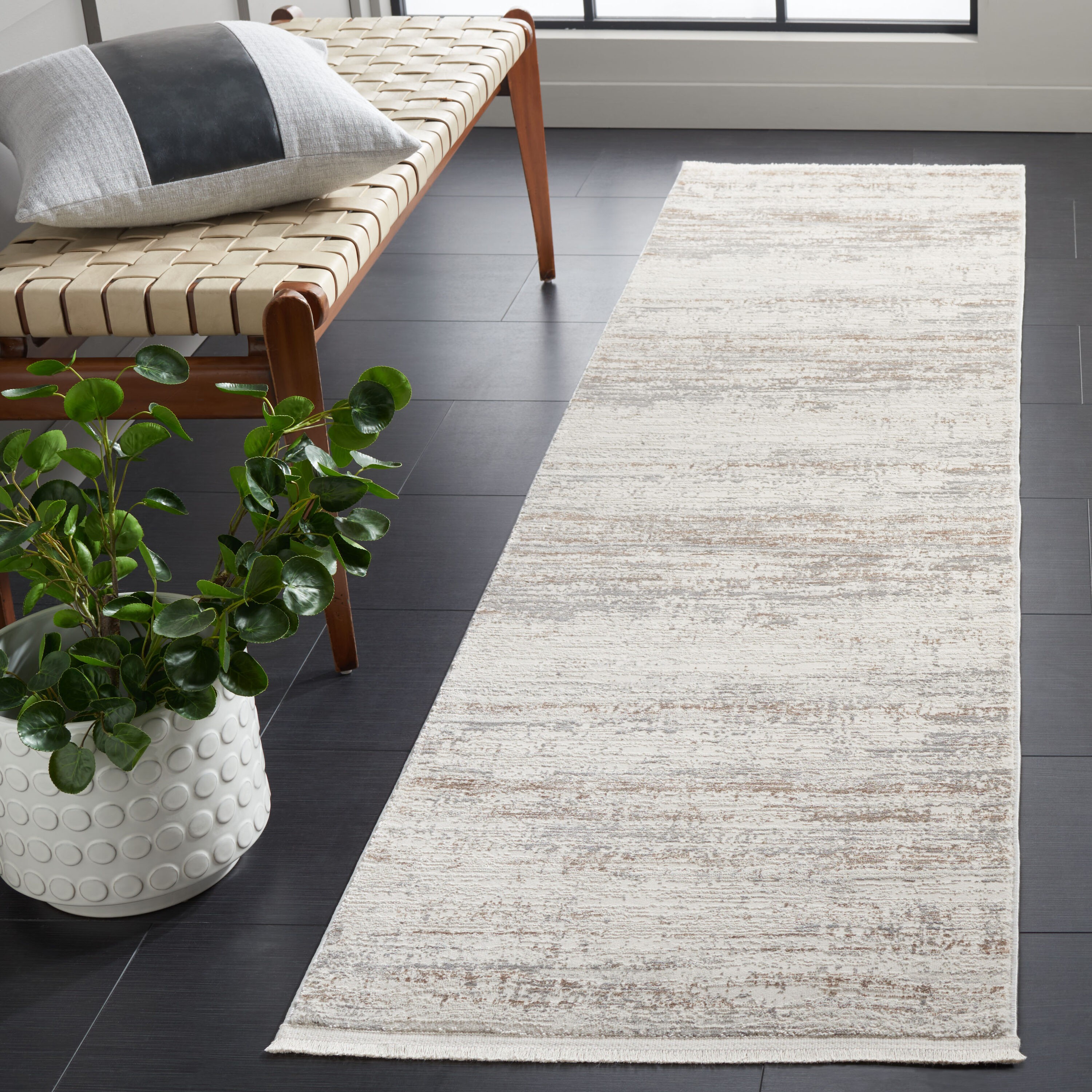 Safavieh Diamond 2 x 8 Beige/Gray Brown Indoor Abstract Mid-century ...