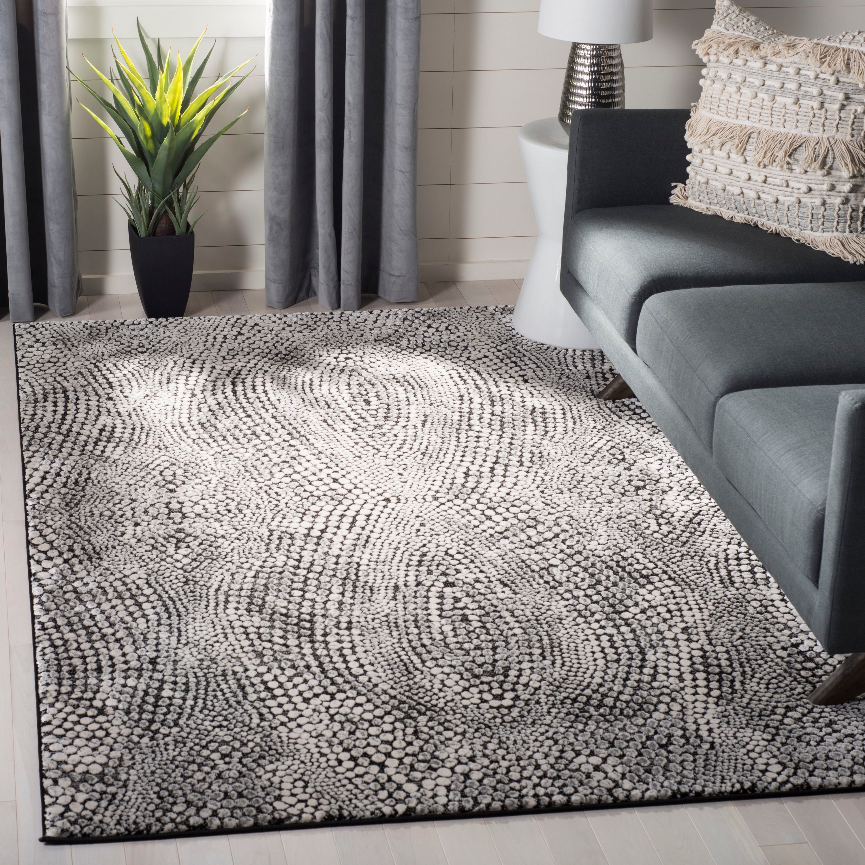 Safavieh Lurex Allure 9 x 12 (ft) Loomed Synthetic Black/Light Gray ...
