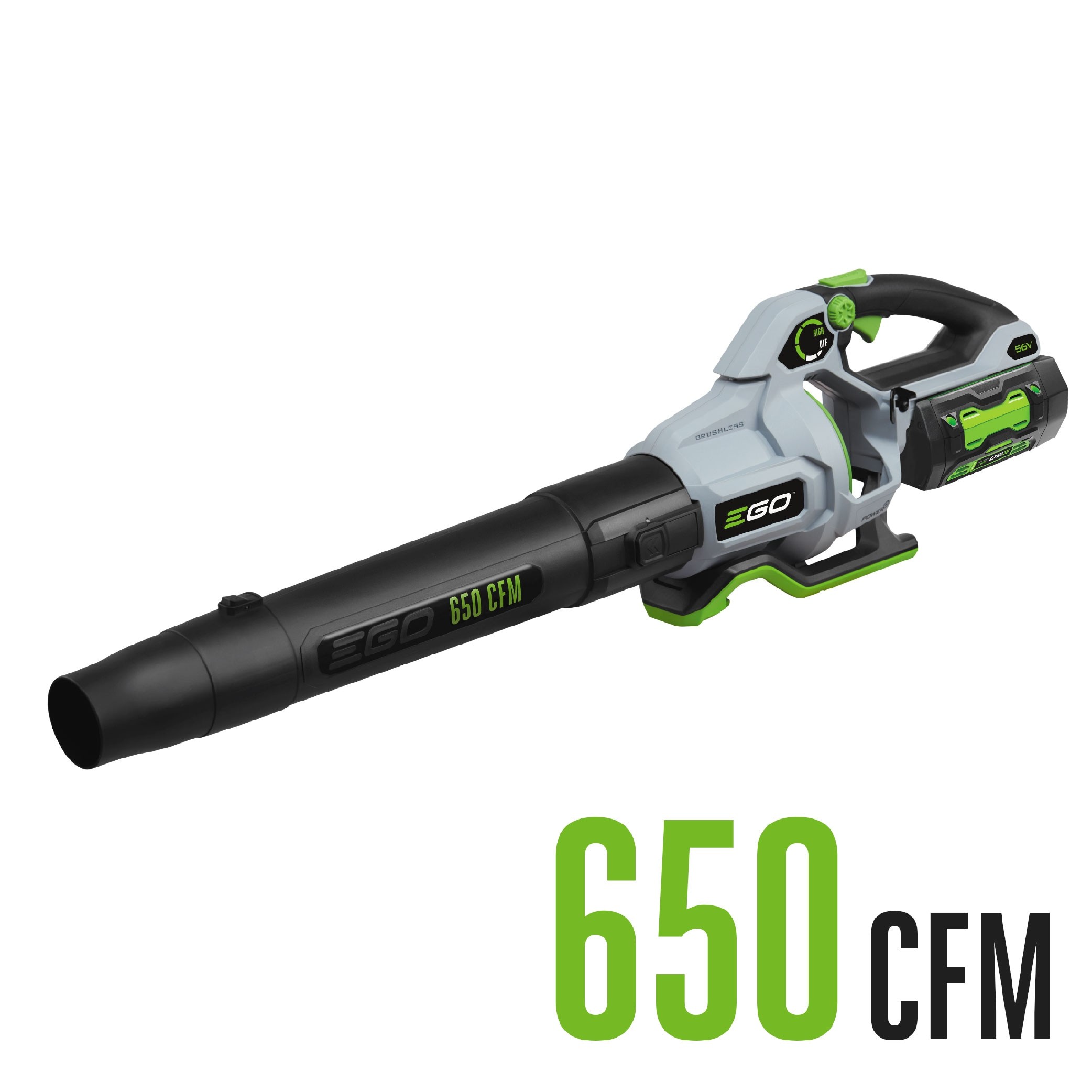 EGO POWER+ 56-volt 650-CFM 180-MPH Battery Handheld Leaf Blower 5 Ah ...