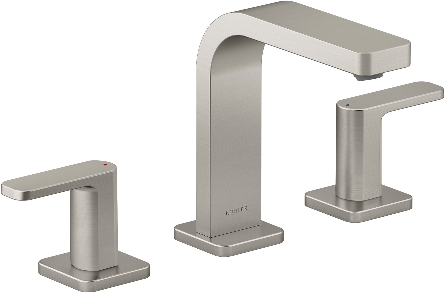 KOHLER Parallel Vibrant Brushed Nickel Widespread 2-handle WaterSense ...