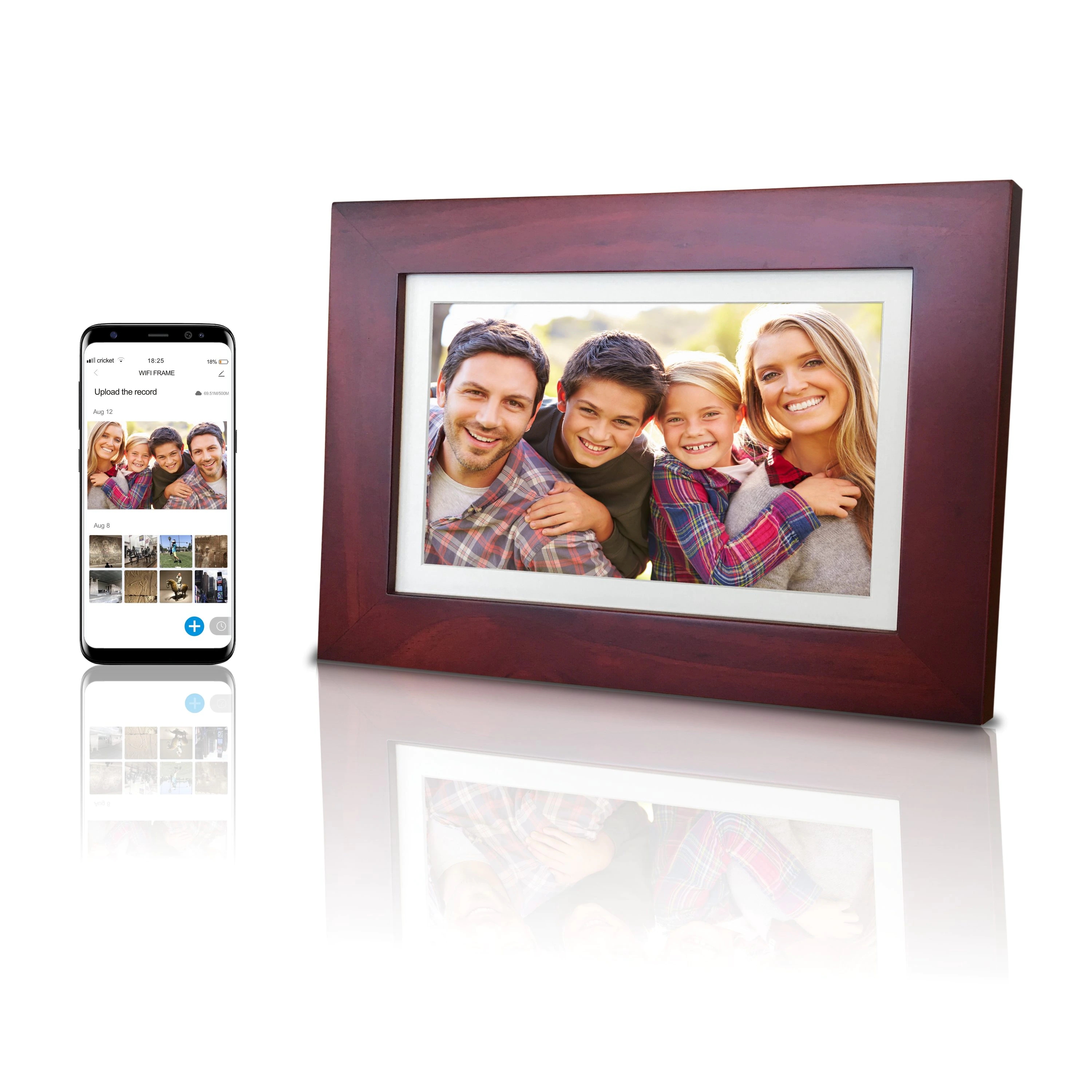 eco4life Cherry Brown Wood Digital Picture Frame | CPF892 Best Deals ...
