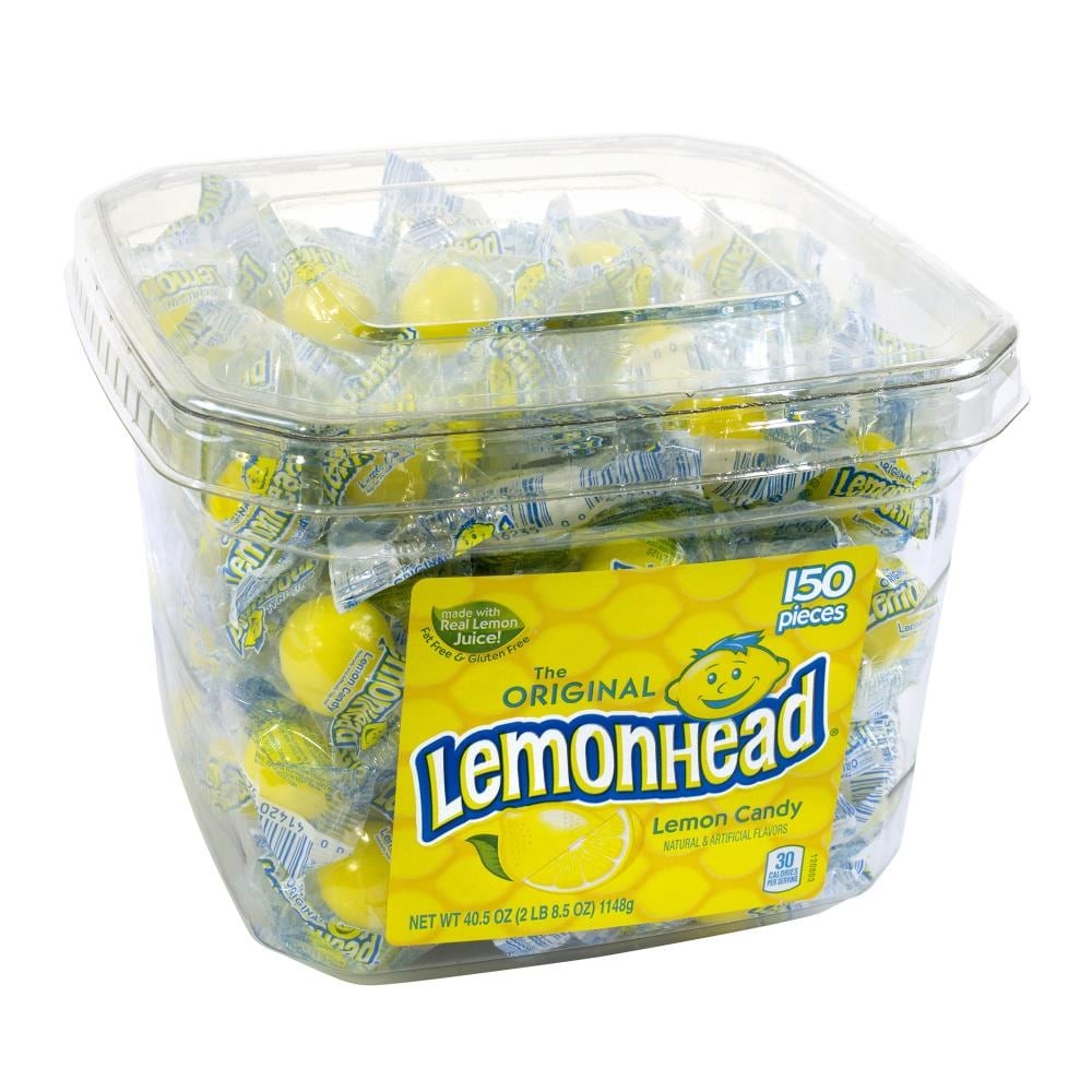 Ferrara Lemonhead Tub, 150 Pieces - Lemon-Flavored Hard Candies, Sweet ...