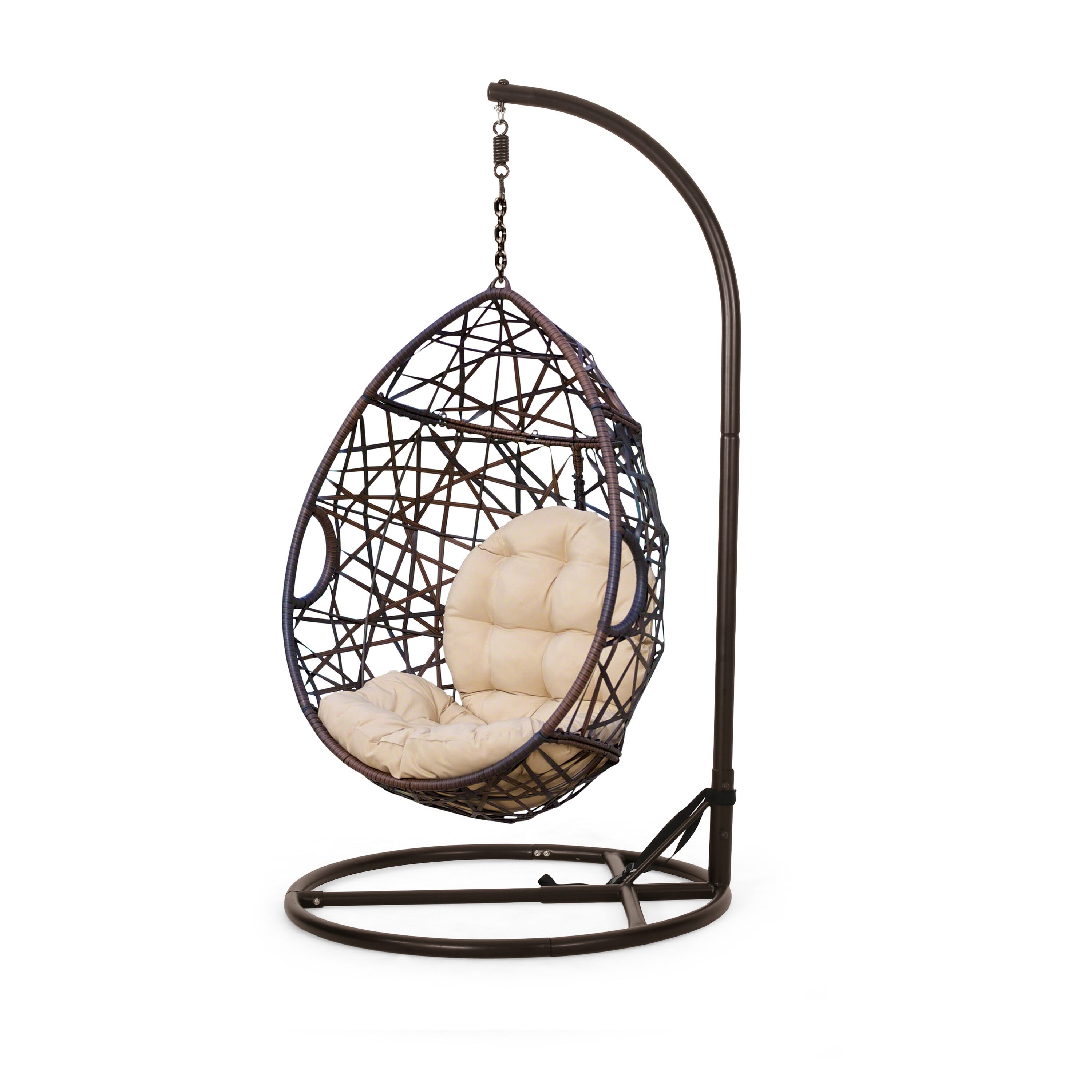 Best Selling Home Decor Cayuse Rattan Brown Iron Frame Hanging Rocking ...