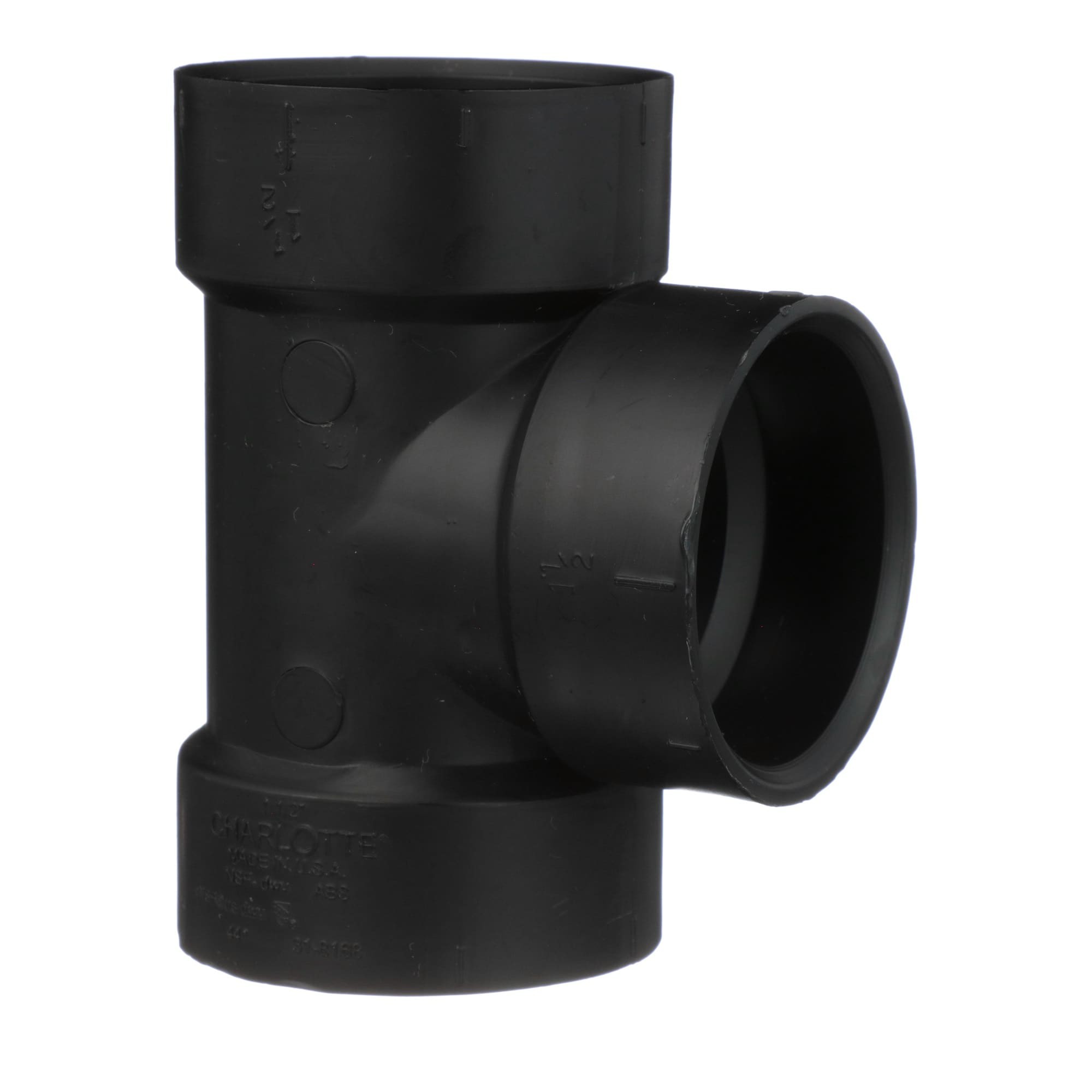 Charlotte Pipe 1-1/2-in Black ABS Tee Fitting for DWV Systems - NSF ...