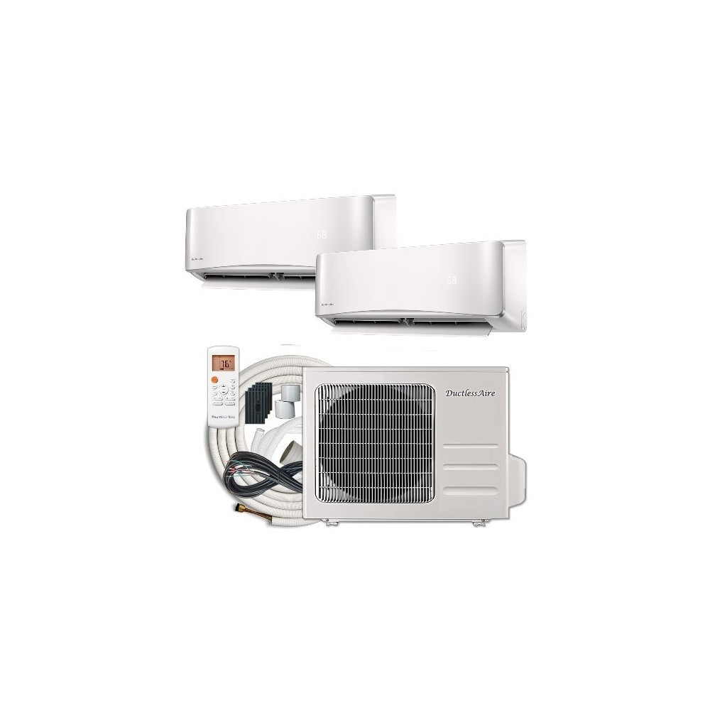 DuctlessAire Dual Zone 27000-BTU 21 SEER Ductless Mini Split Air ...
