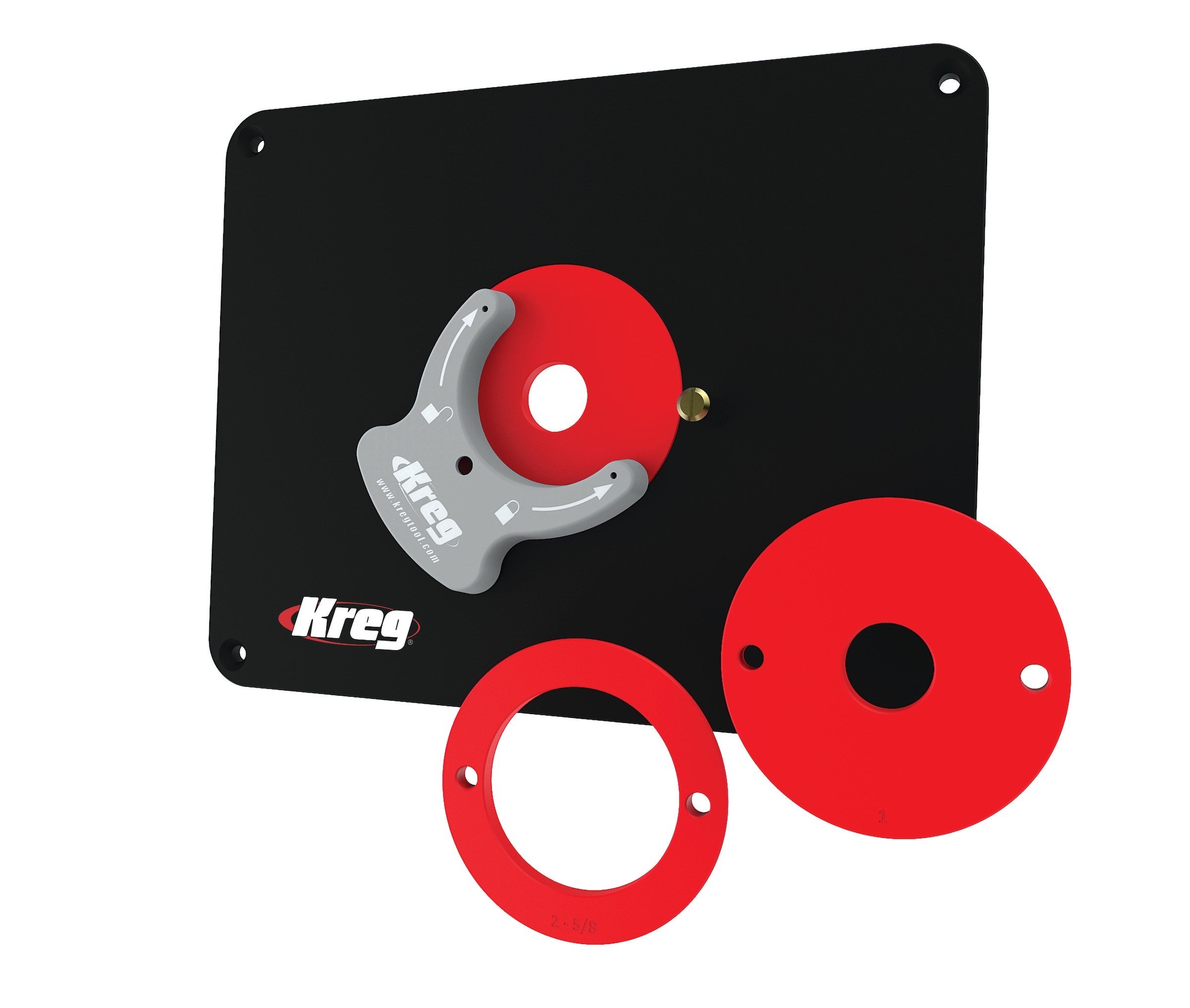 Kreg Precision Router Table Insert Plate with Level-Loc Rings ...
