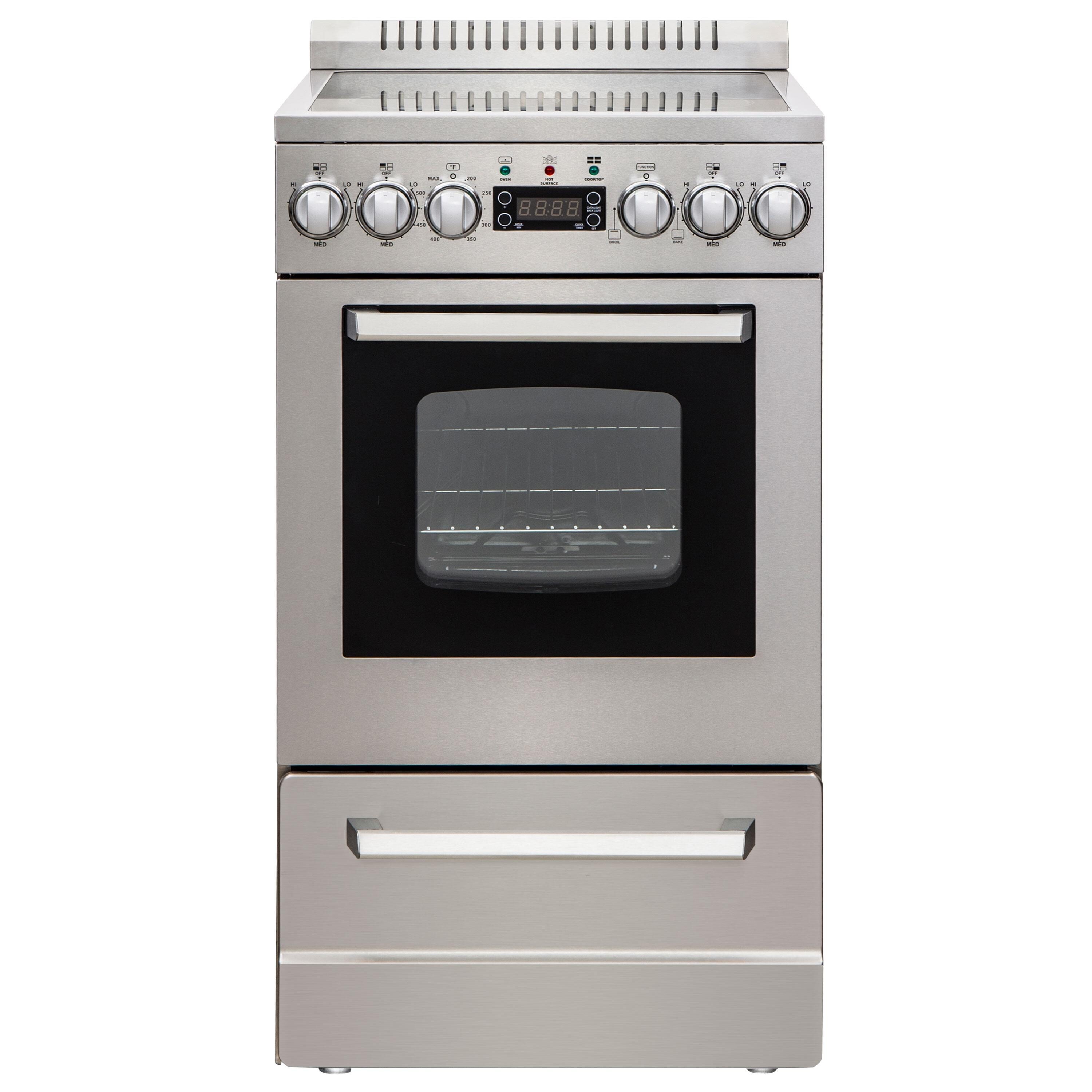 Avanti 20-in Glass Top 4 Burners 2-cu ft Freestanding Electric Range ...