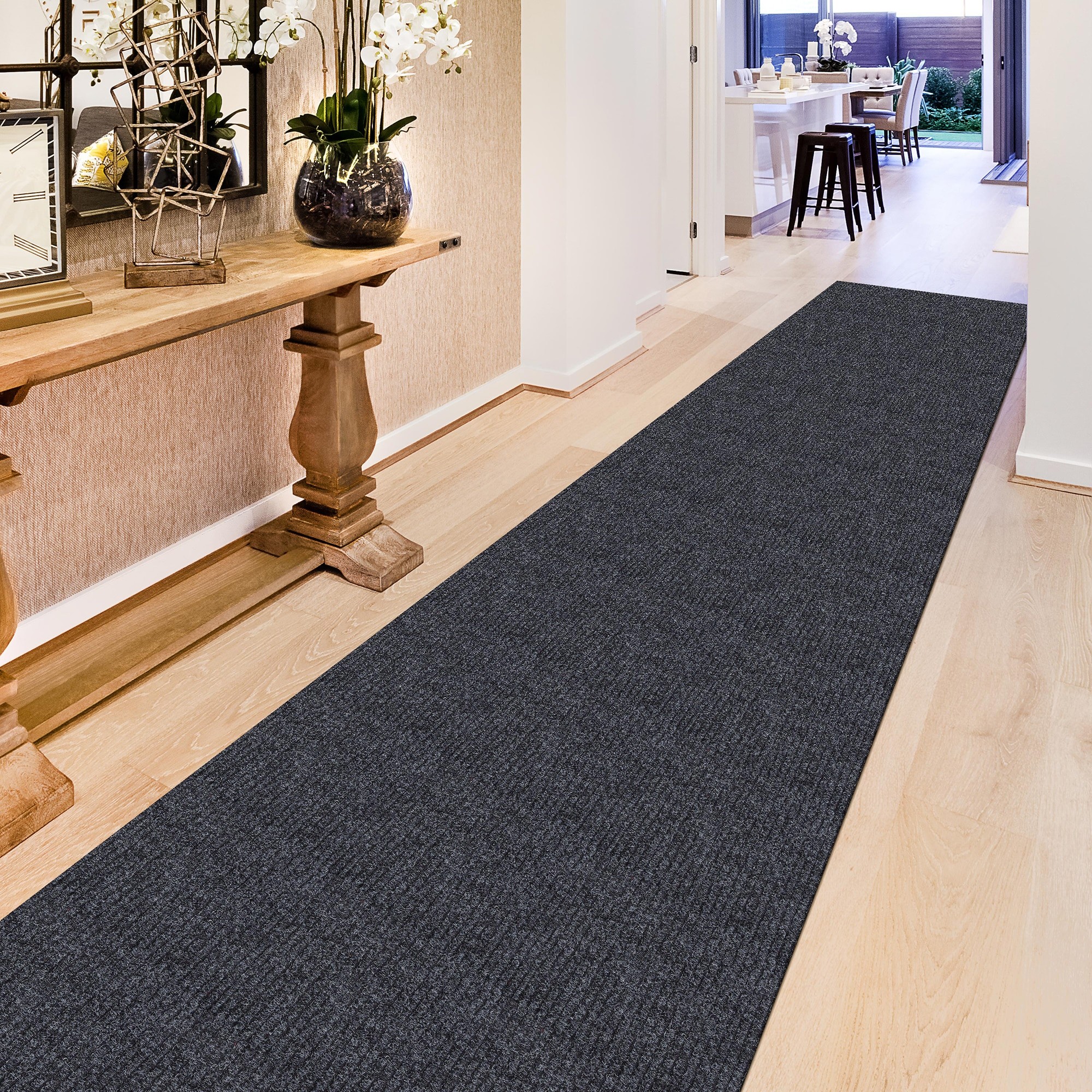 Ottomanson Non-Slip Utility Hallway Runner 2 X 9 (ft) Black Indoor ...