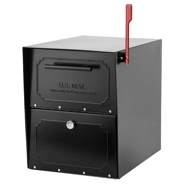 Architectural Mailboxes Post Mount Black Metal Extra Large Lockable ...