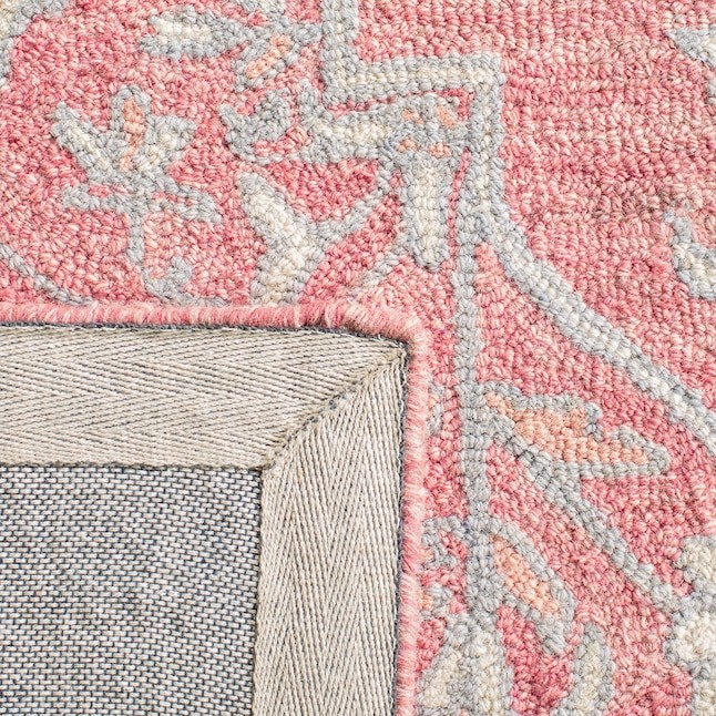 Safavieh Micro-Loop Talis 8 x 10 Wool Pink/Ivory Indoor Floral ...