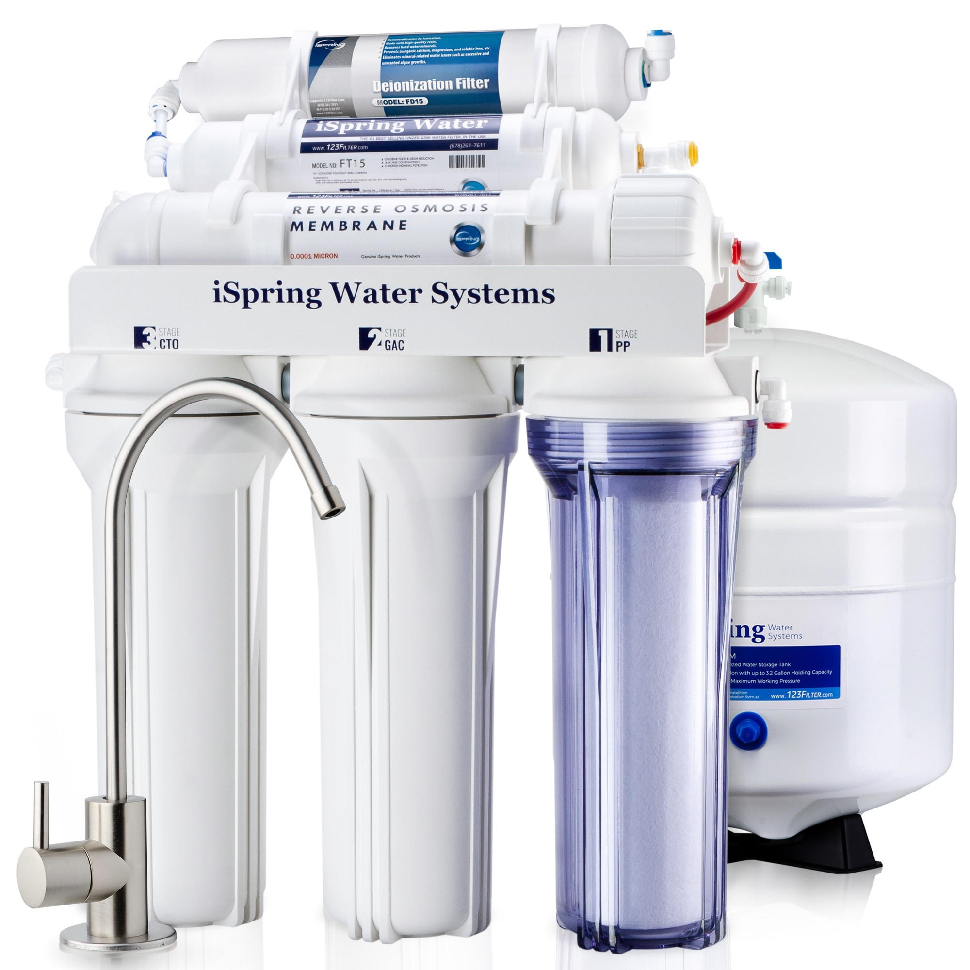 iSpring 6 Stage RO Water System 5-stage Multi-method Reverse Osmosis ...