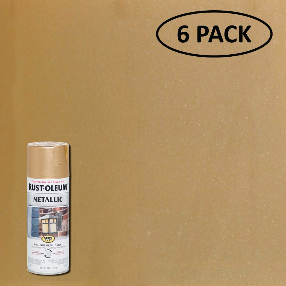 Rust-Oleum Stops Rust Metallic 6 -Pack Gloss Warm Gold Metallic Spray ...
