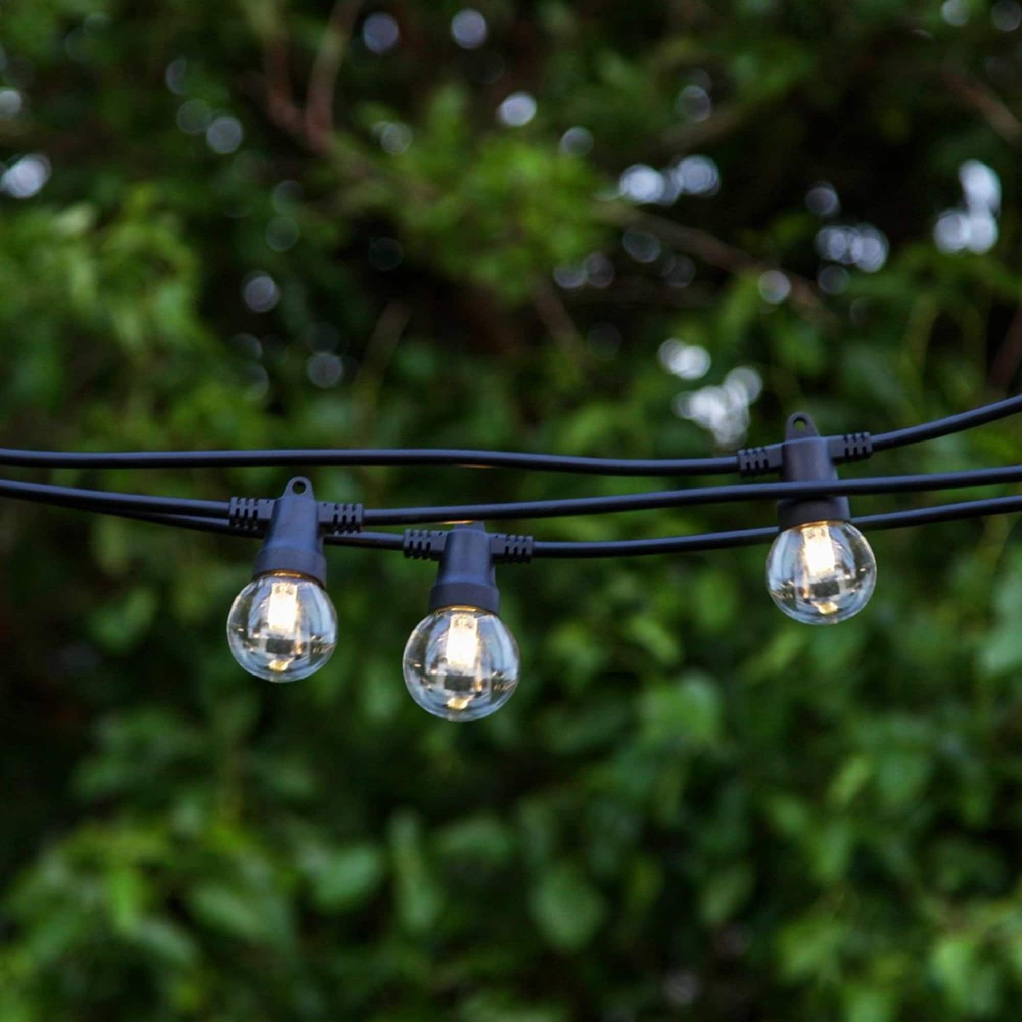 Brightech 27-ft Solar Black Indoor/Outdoor String Light with 12 White ...