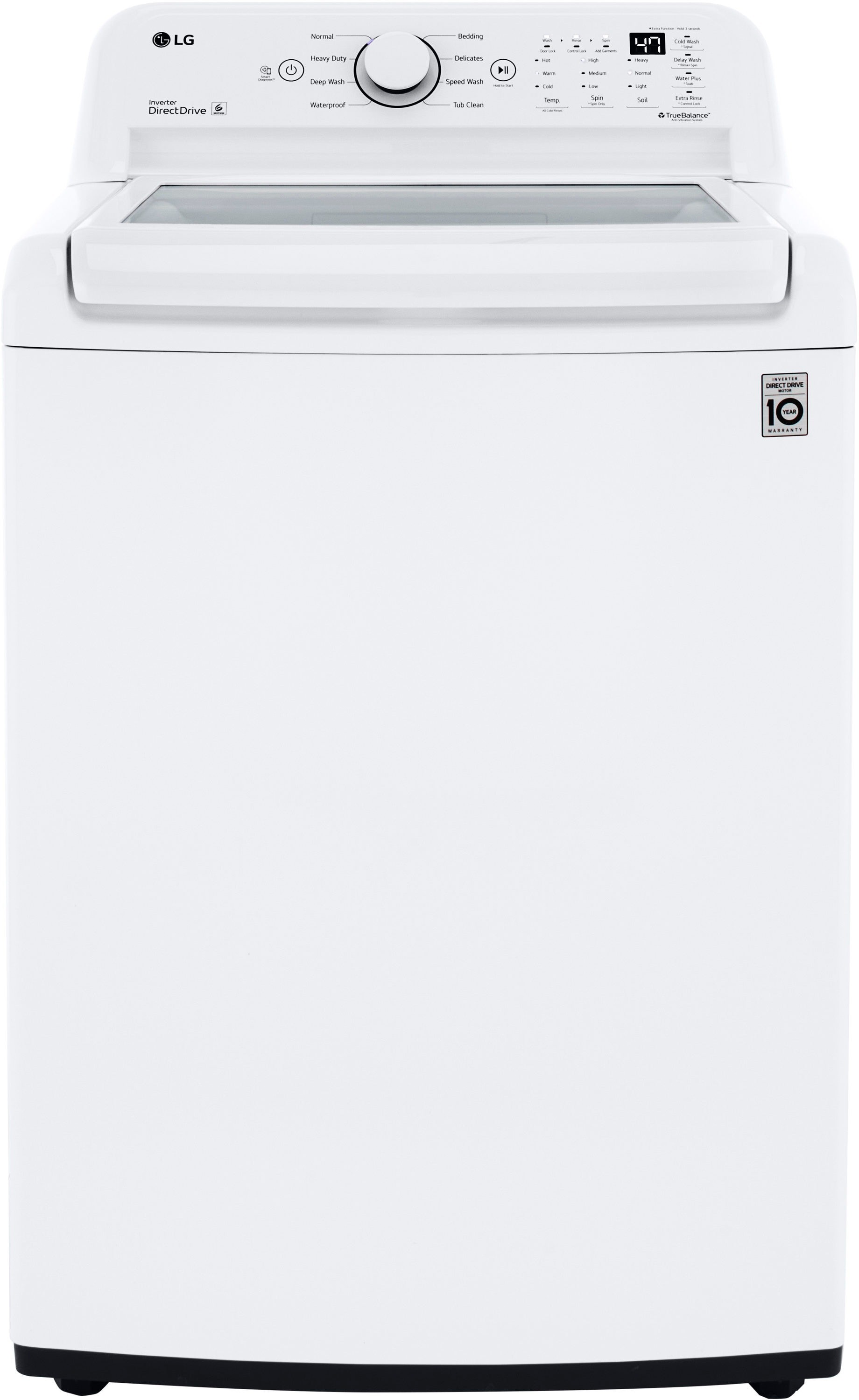 LG ColdWash 4.5-cu ft Impeller Top-Load Washer ( White ) Stainless ...