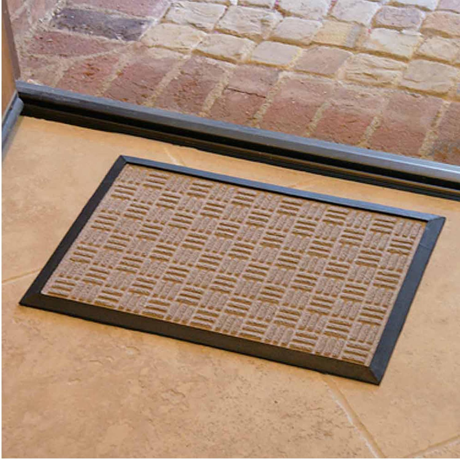 Rubber-Cal 2-ft x 2-ft Brown Rubber Rectangular Indoor or Outdoor Home ...