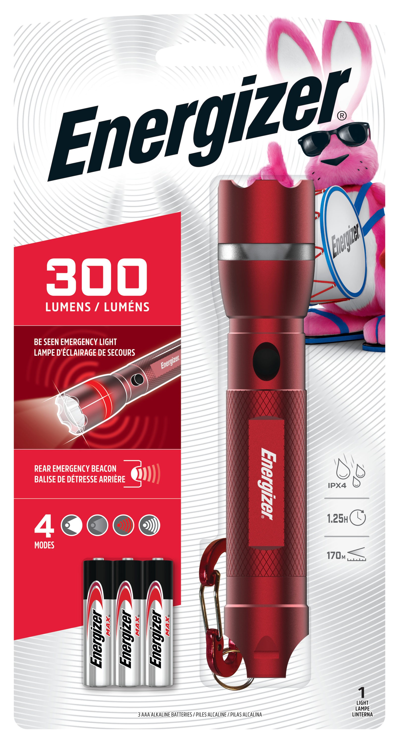 Energizer 300-Lumen 4 Modes LED Flashlight with Batteries Included ...