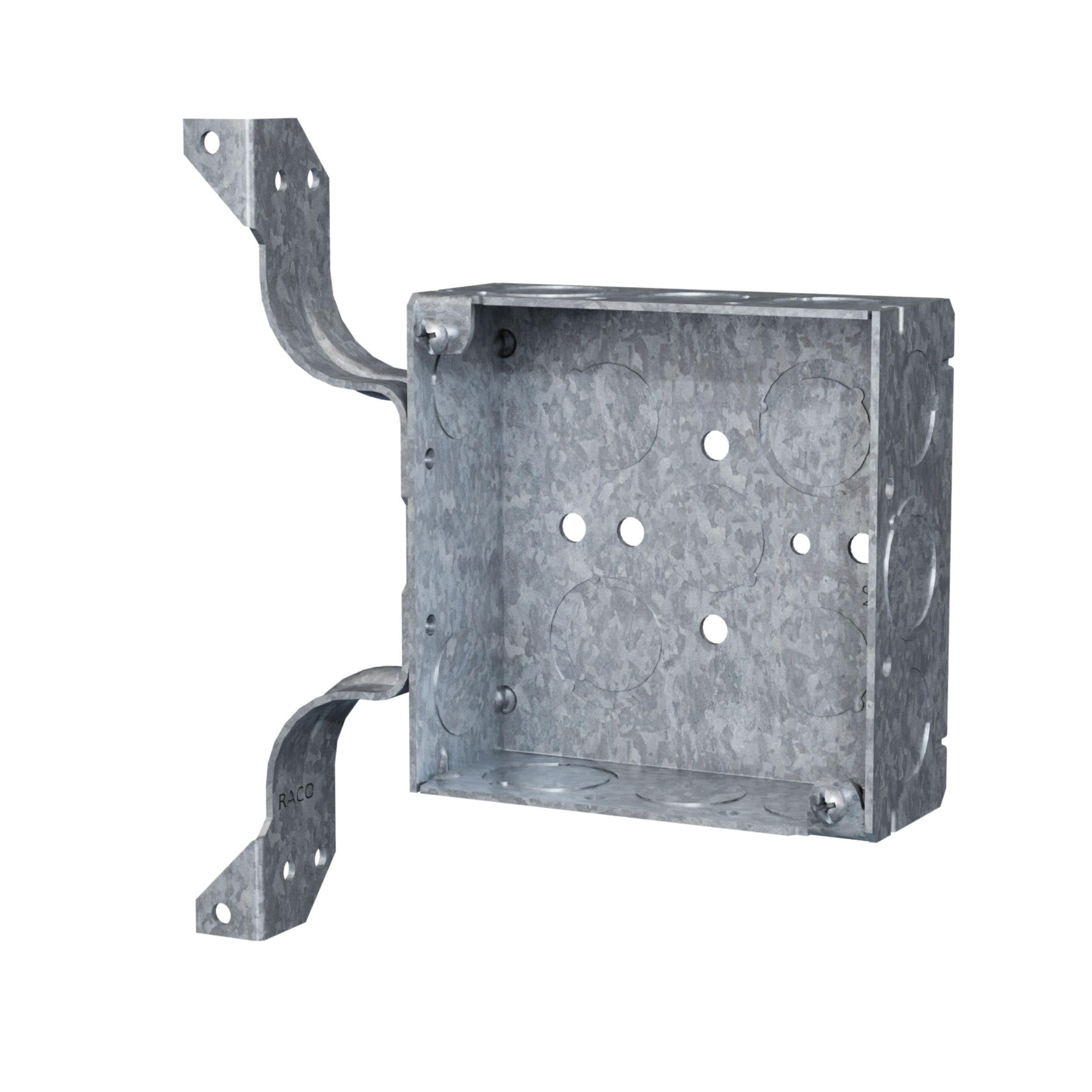 Hubbell RACO 2-Gang Galvanized Steel New Work Square Electrical Box in ...