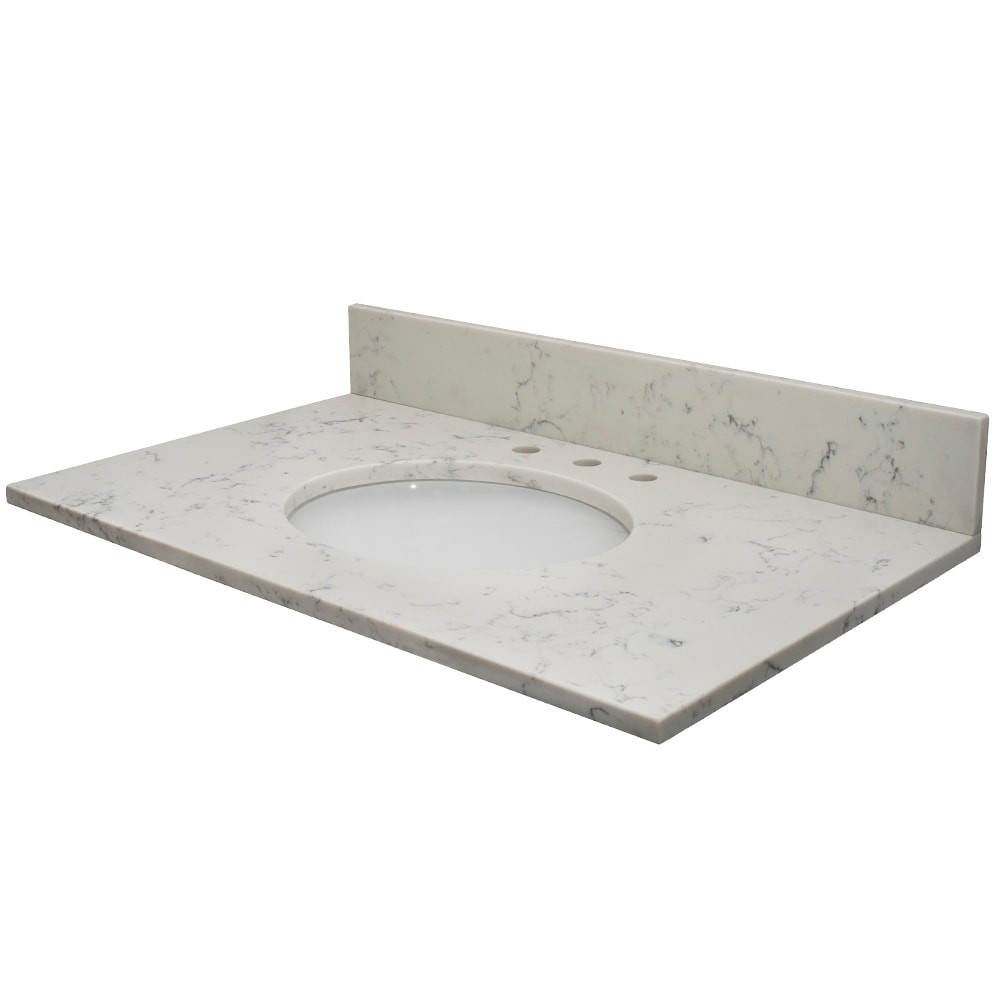 MarCraft Vista 31-in x 22-in Polished Florentine Quartz Undermount ...