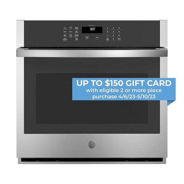 GE 30-in Self-cleaning Smart Single Electric Wall Oven (Stainless Steel ...