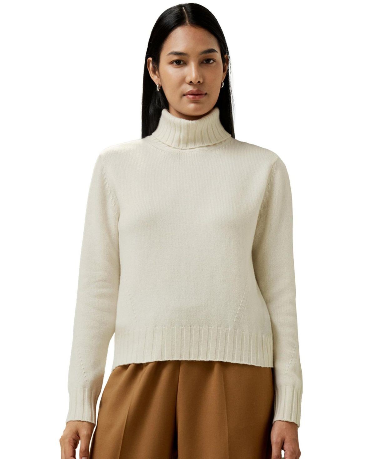 Women's Turtleneck Sweater with Rib Hemline Deals and Price History at ...