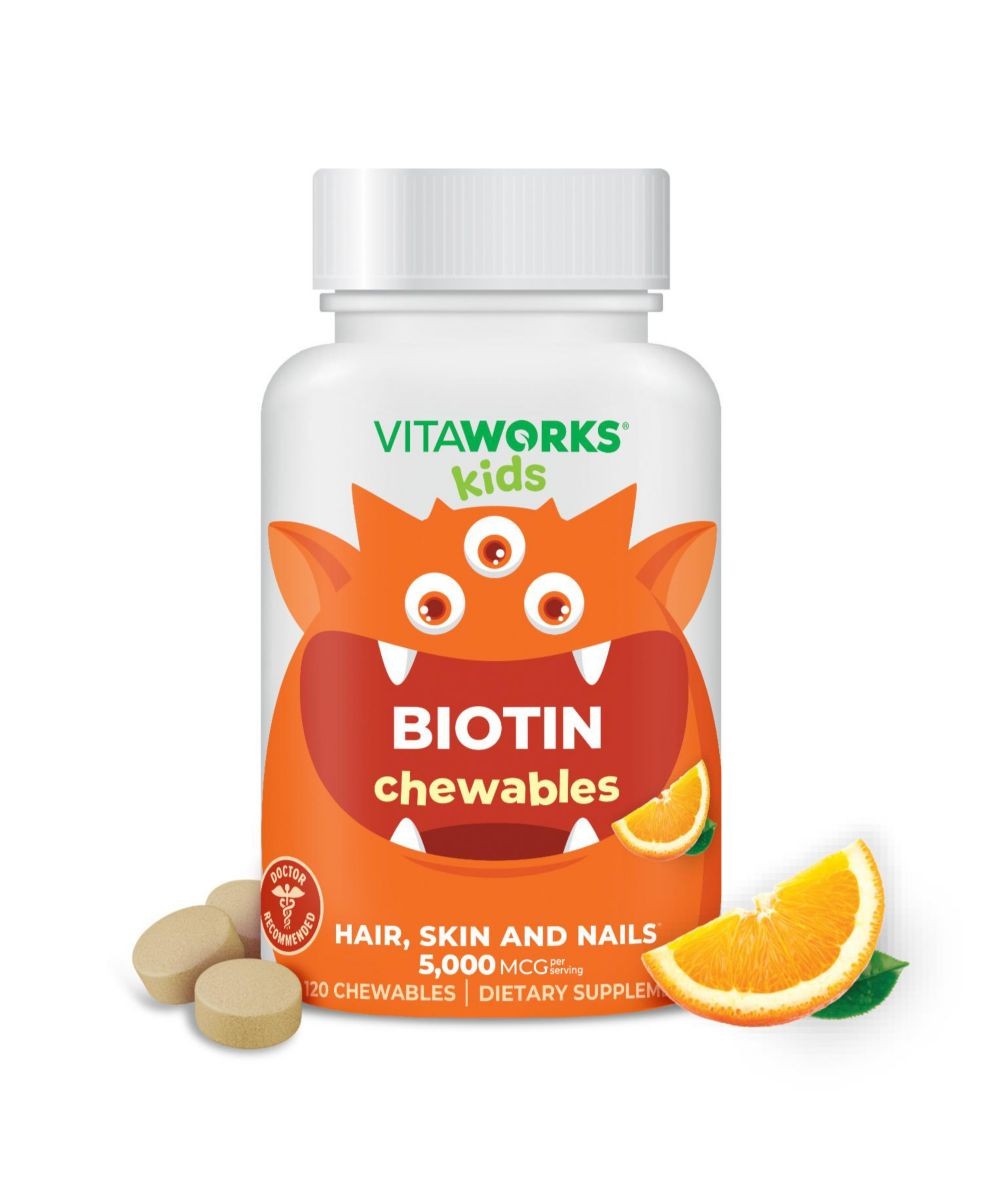 Kids Biotin 5000mcg Chewable Tablets - Tasty Natural Orange Flavor ...