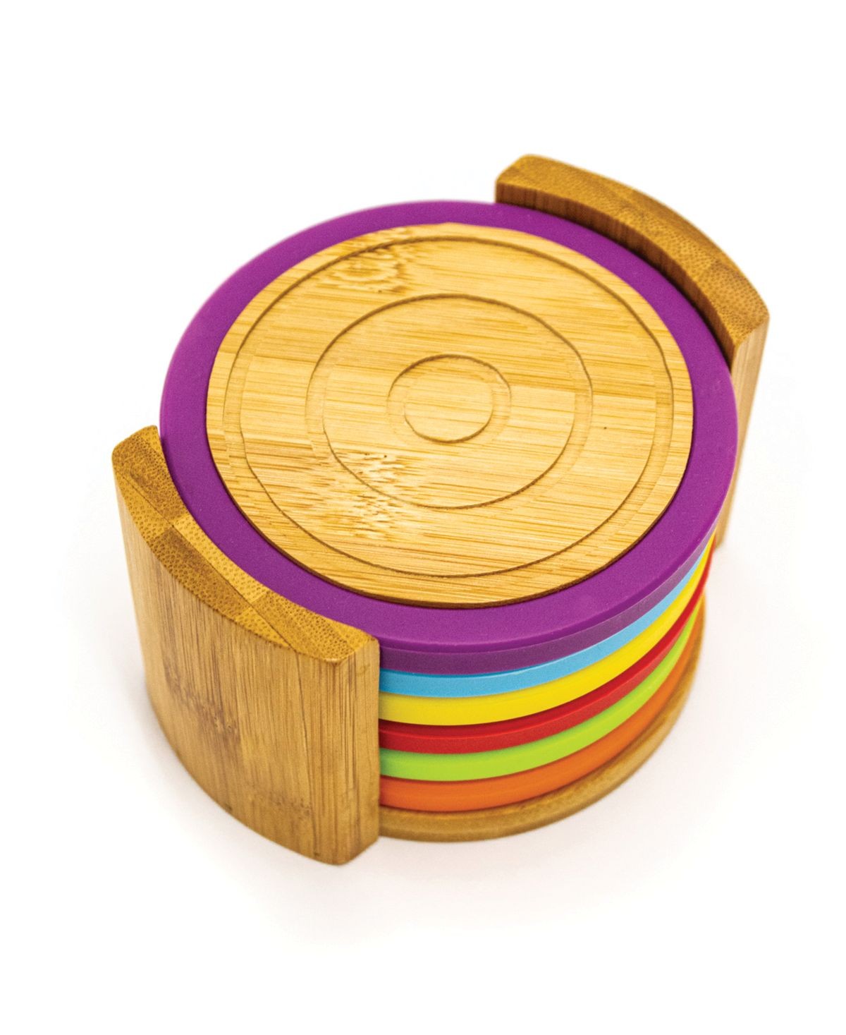 Bamboo 6 Piece Coaster Set with Silicone Rims Deals and Price History ...