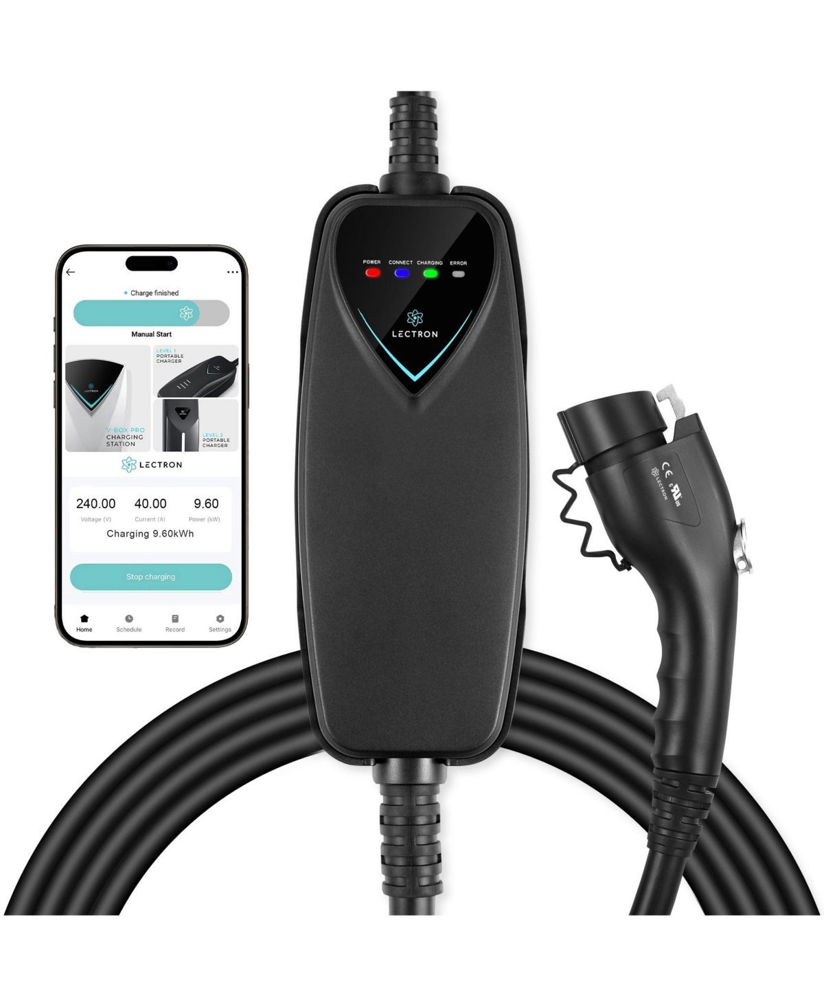 Level 2 J1772 Charger (WiFi Version) - 240V, 40 Amp, NEMA 14-50 Plug ...