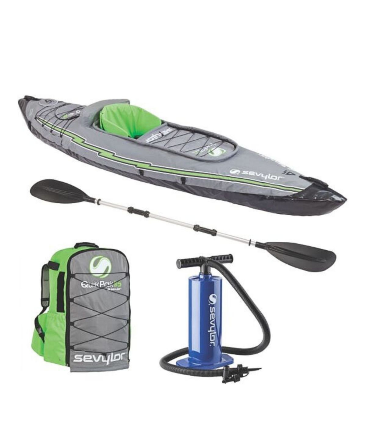 QuickPak K5 1-Person Inflatable Kayak System with Hand Pump, Paddle ...