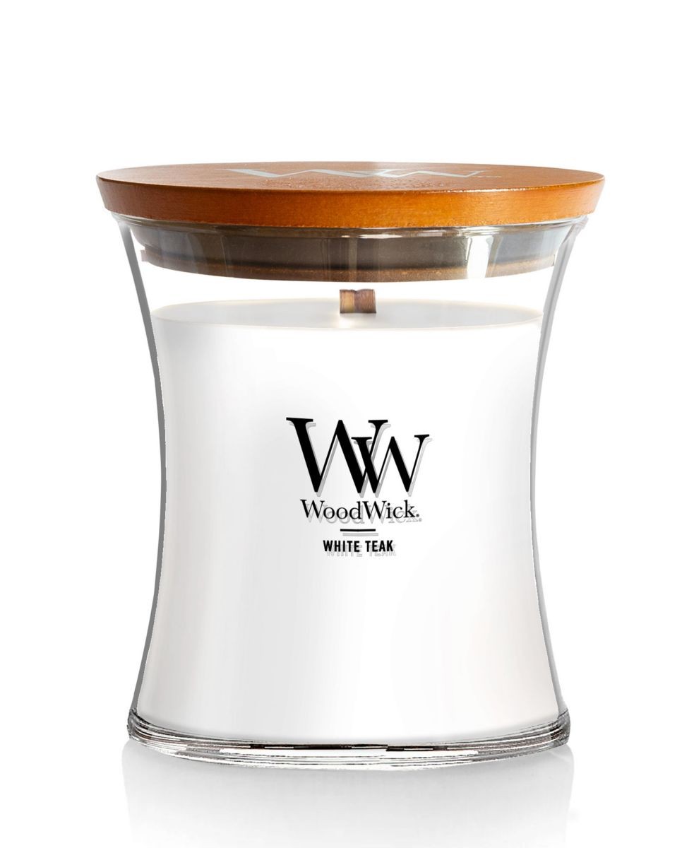 WoodWick White Teak Medium Hourglass Candle, 9.7 oz - White Teak Best ...