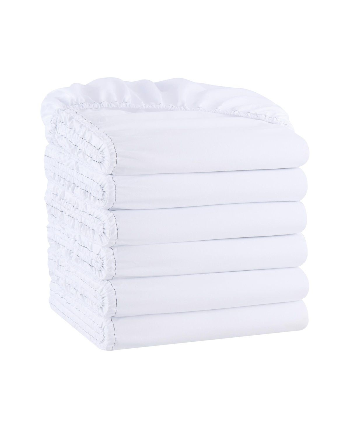 Host & Home Bulk Fitted Microfiber Sheets - (6 Pack) Color-Coded Hem ...