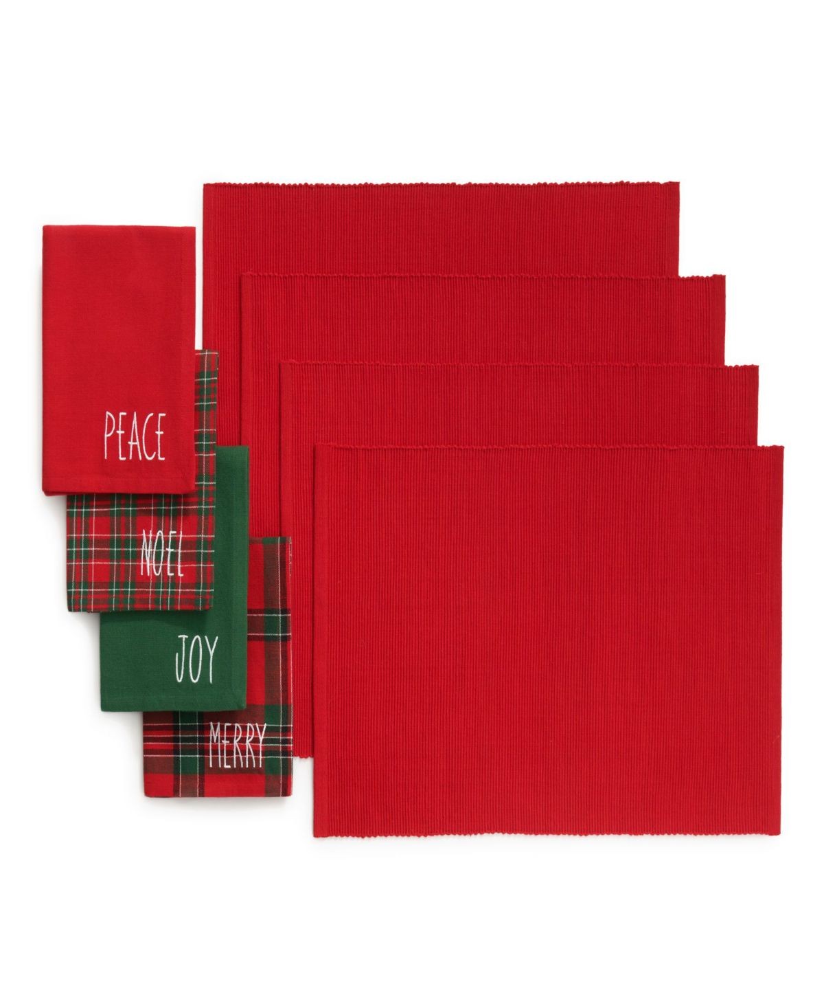 Holiday Christmas Sentiments Placemat and Napkin Value, Set of 8 Deals ...