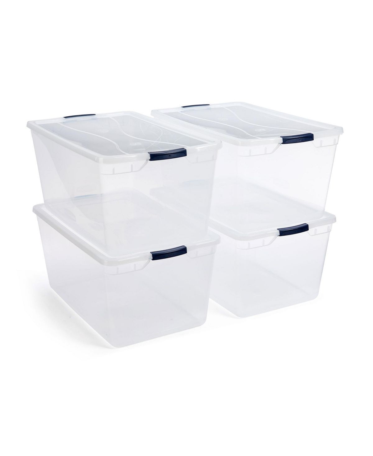Cleverstore 95 Quart Clear Plastic Storage Container & Lid, (4 Pack ...