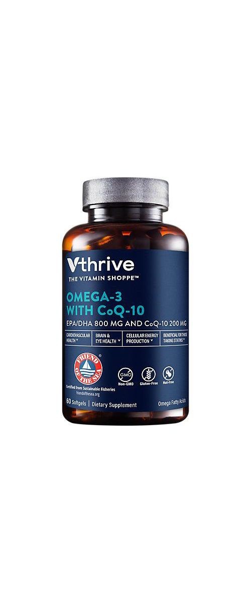 Vthrive Omega-3 with CoQ-10 - Supports Cardiovascular Health - 800 Mg ...