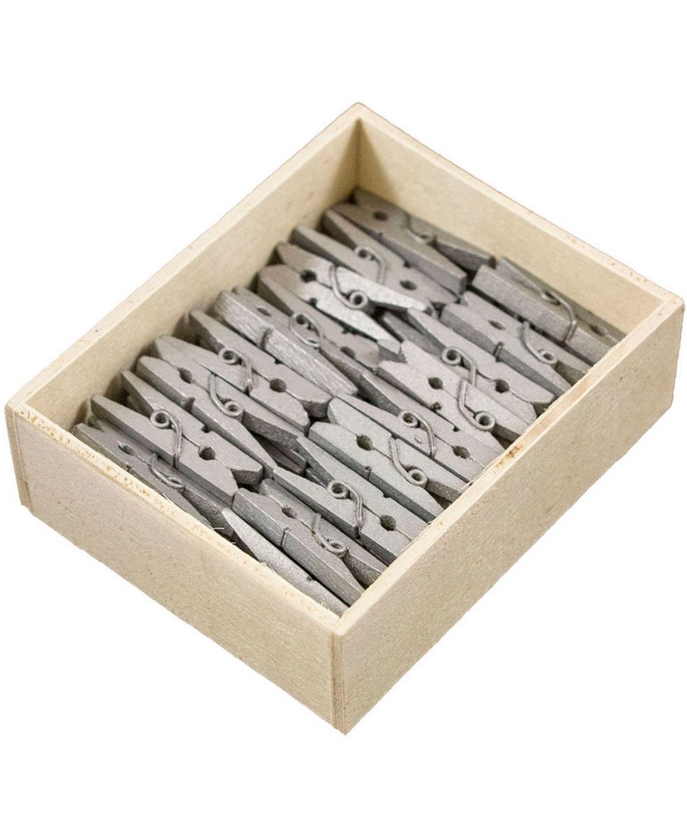Jam Paper Wood Clip Clothespins - Medium - 1.13"" - 50 Clothes Pins Per ...